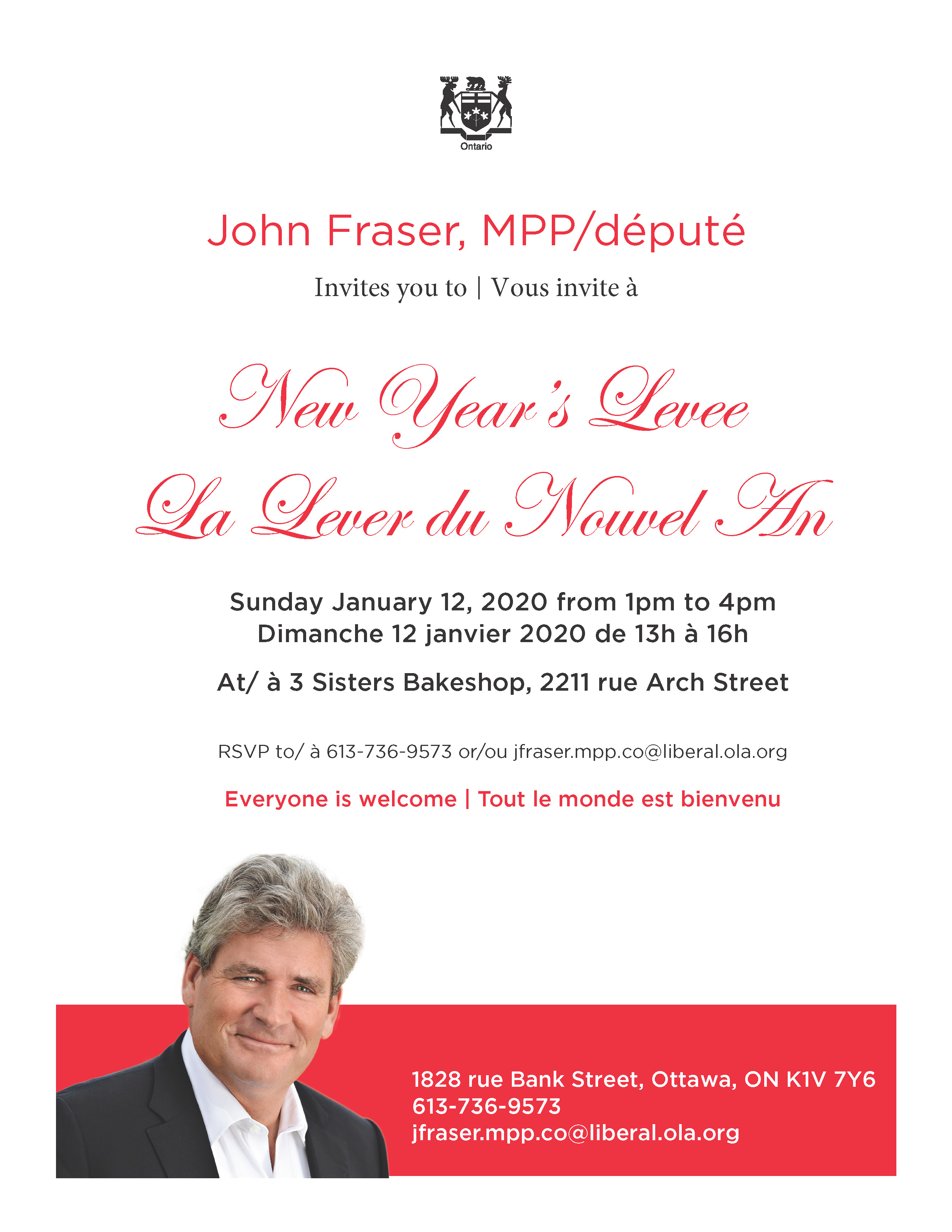 Lever du Nouvel An - John Fraser, MPP